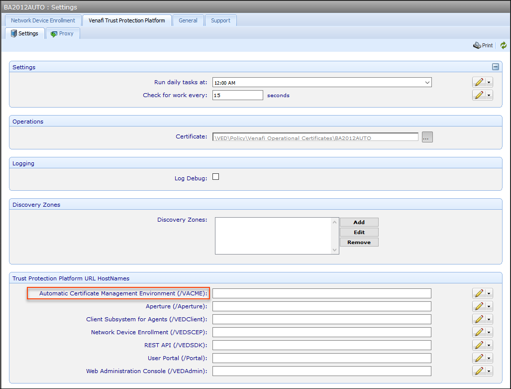 Enabling and configuring ACME using TLS Protect