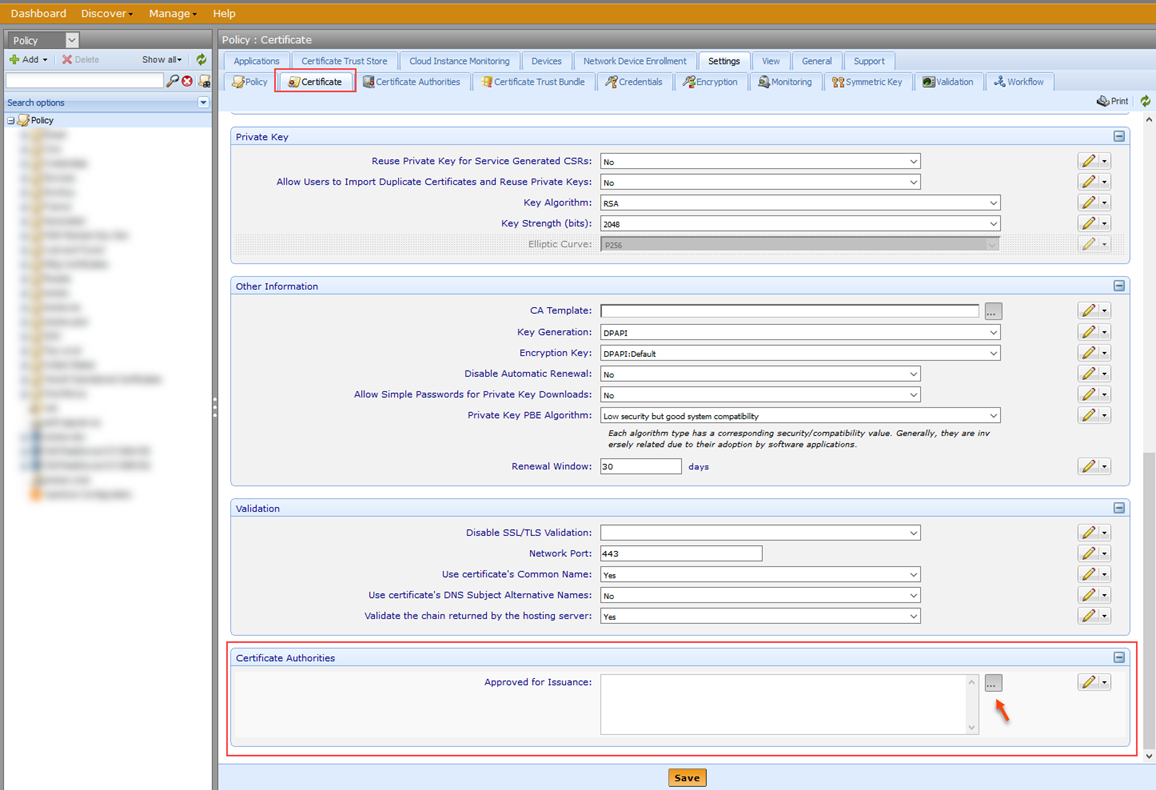 Approving a certificate issuer (CA)