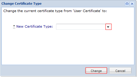 Changing a certificate's type
